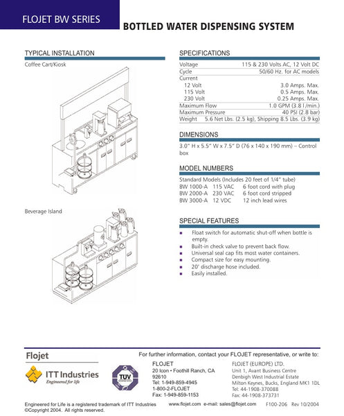 Flojet BW Series Water Dispensing System Pump | Coffee Trucks | NO Tax ...